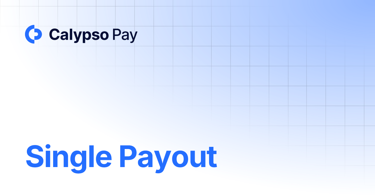 Single Payout | Calypso Finance Docs